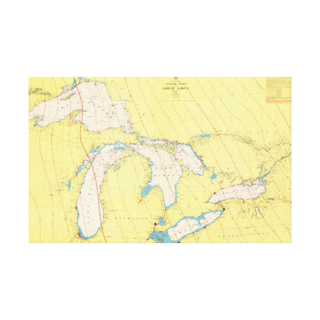 Great Lakes Nautical chart and map Canvas Print | Zazzle