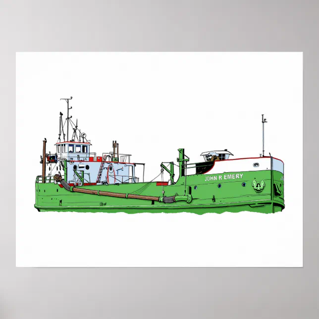Great Lakes ship John R. Emery poster | Zazzle