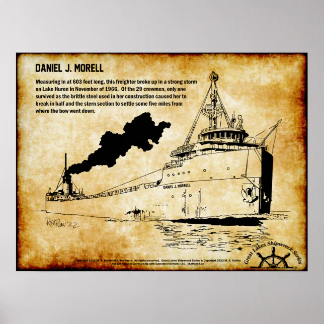 Great Lakes Shipwreck Series: Daniel J Morrell Poster | Zazzle