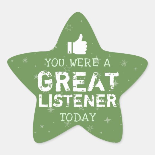 Great Listener | Teachers Star Sticker | Zazzle.com