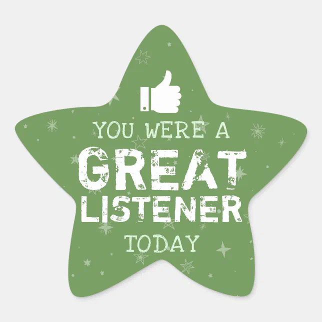 Great Listener | Teachers Star Sticker | Zazzle