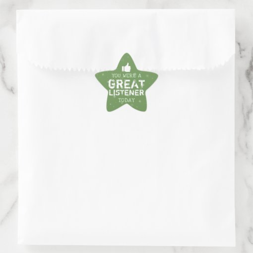 Great Listener | Teachers Star Sticker | Zazzle