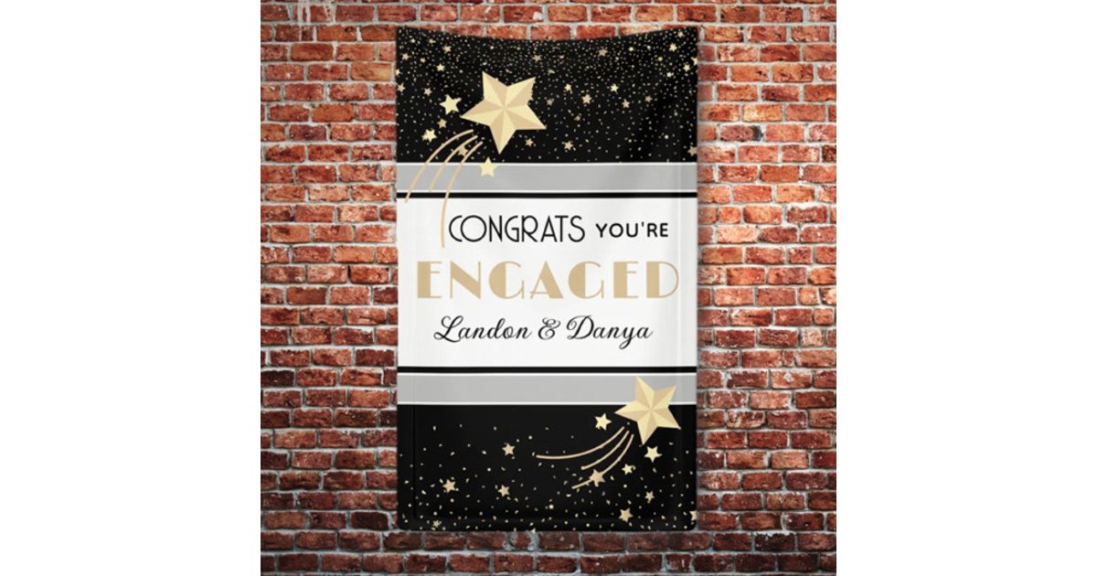 Great Look! Vertical Custom Engagement Banner | Zazzle