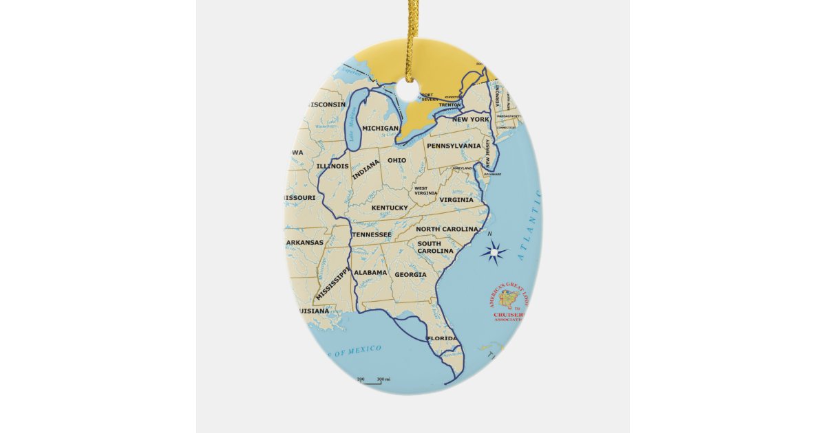 Great Loop Map Ornament | Zazzle