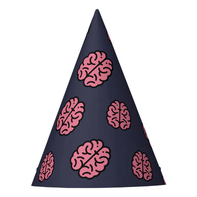 Great Minds Brain Pattern Party Hat | Zazzle