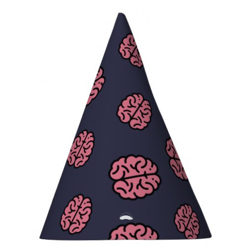 Great Minds Brain Pattern Party Hat | Zazzle