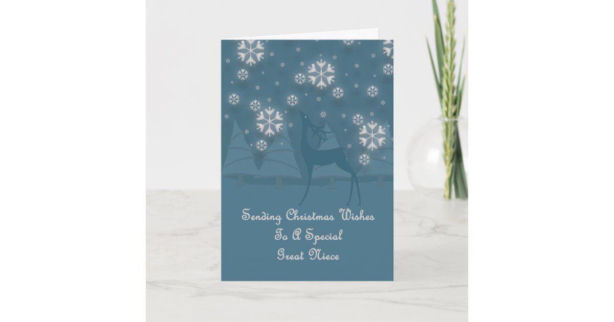 Great Niece Reindeer Christmas Holiday Card | Zazzle