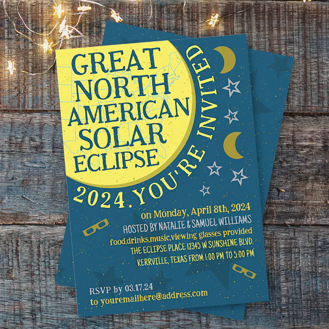 Great North American Solar Eclipse 2024 Viewing Invitation | Zazzle