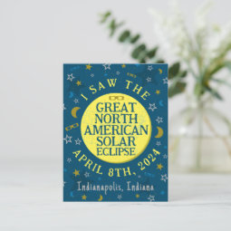 Great North American Solar Eclipse Apr 2024 Custom Postcard | Zazzle