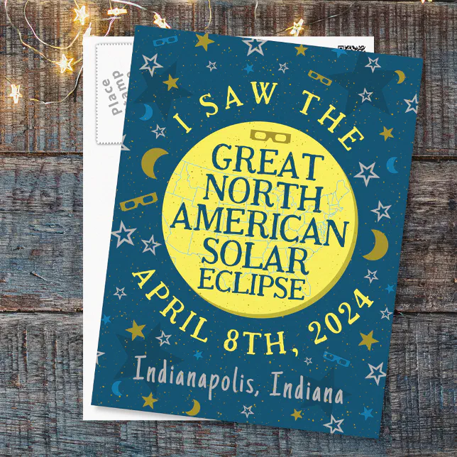 Great North American Solar Eclipse Apr 2024 Custom Postcard | Zazzle