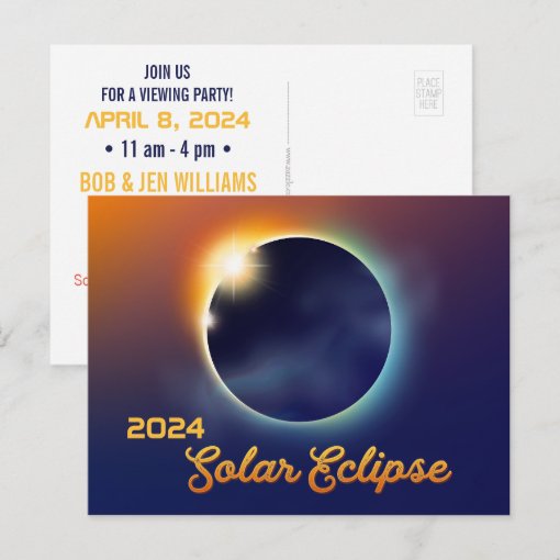 Great North American Total Solar Eclipse Party Invitation Postcard | Zazzle