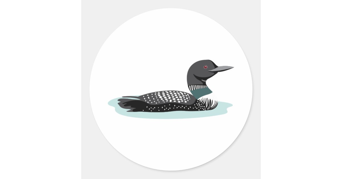 Great Northern Loon Classic Round Sticker | Zazzle