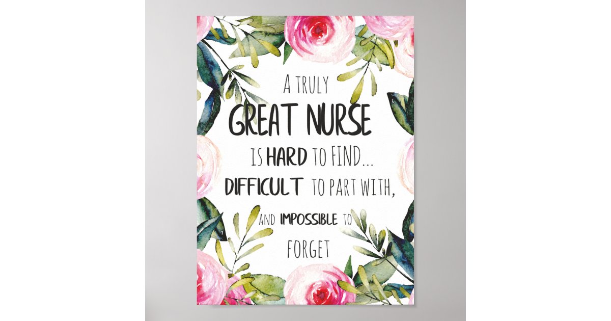 Great Nurse Appreciation Thank you Leaving Gift Poster | Zazzle