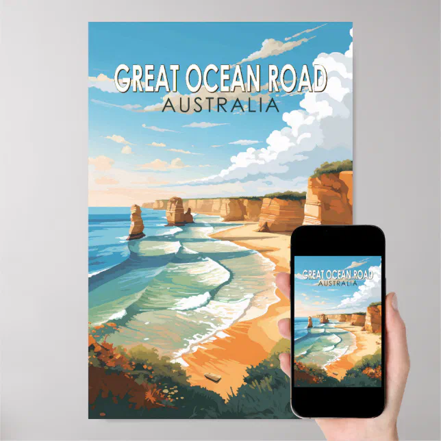 Great Ocean Road Australia Travel Art Vintage Poster | Zazzle