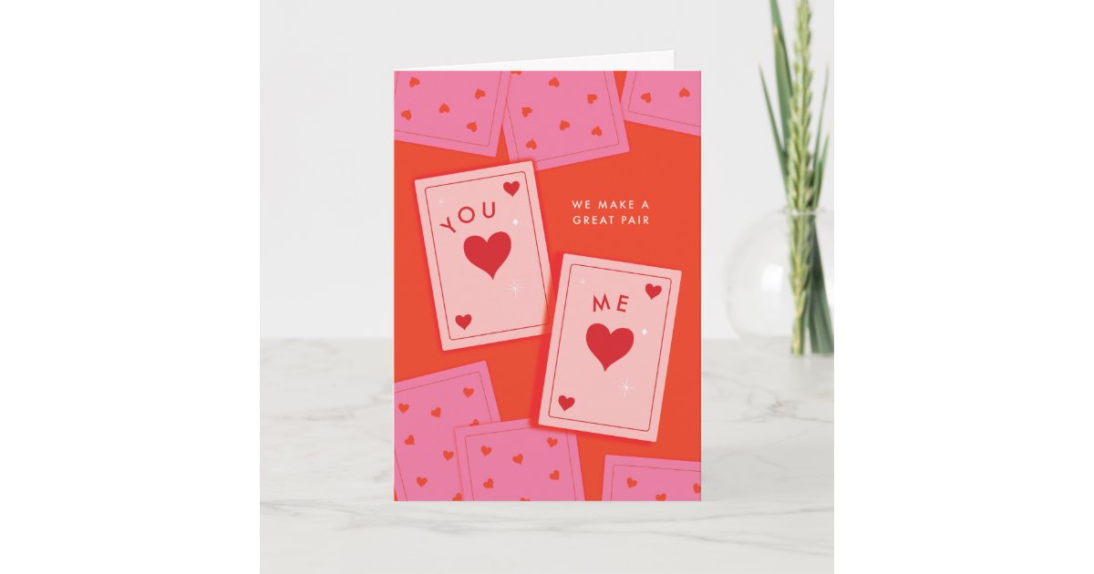 Great Pair Playing Cards Valentine Greeting Card | Zazzle