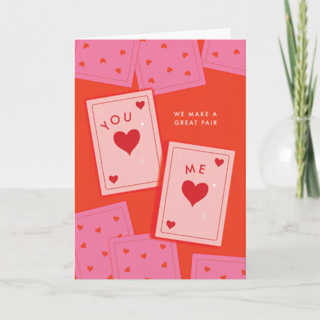Great Pair Playing Cards Valentine Greeting Card | Zazzle