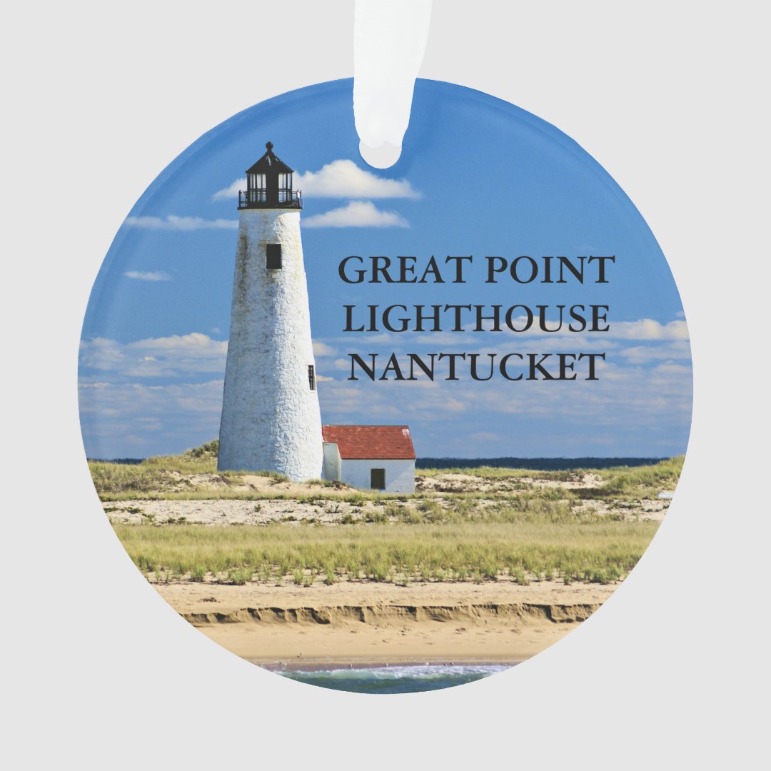Great Point Lighthouse Nantucket MA Ornament | Zazzle