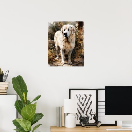 Great Pyrenees Dog Art Print Poster | Zazzle