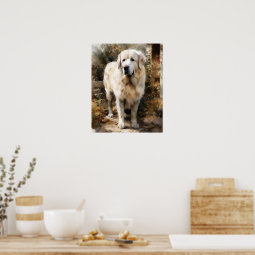 Great Pyrenees Dog Art Print Poster | Zazzle