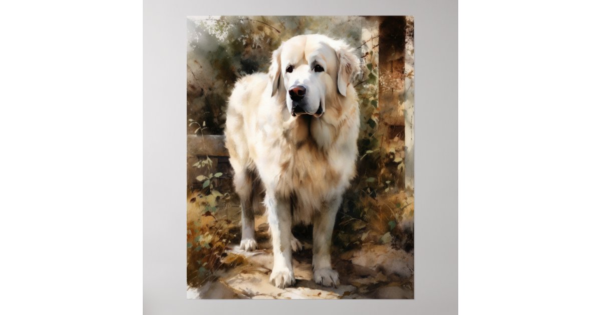 Great Pyrenees Dog Art Print Poster | Zazzle