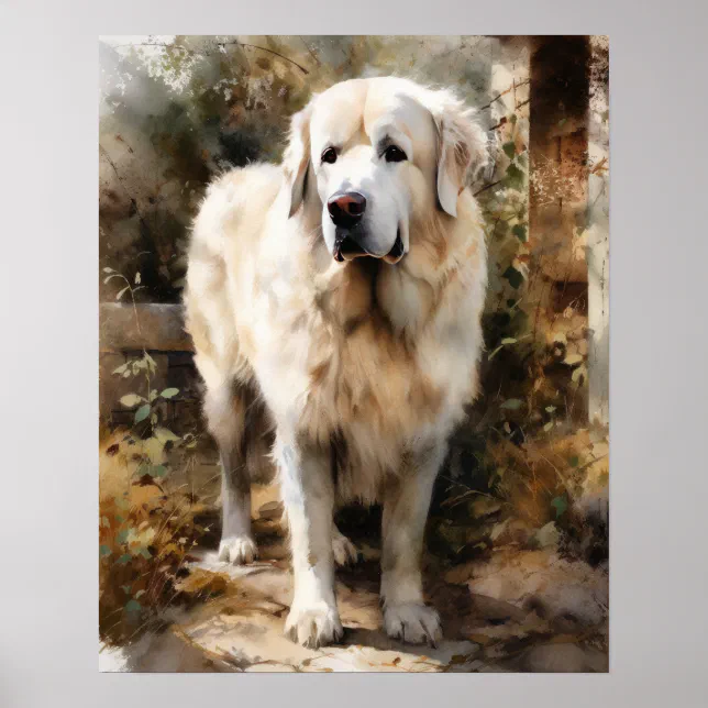 Great Pyrenees Dog Art Print Poster | Zazzle