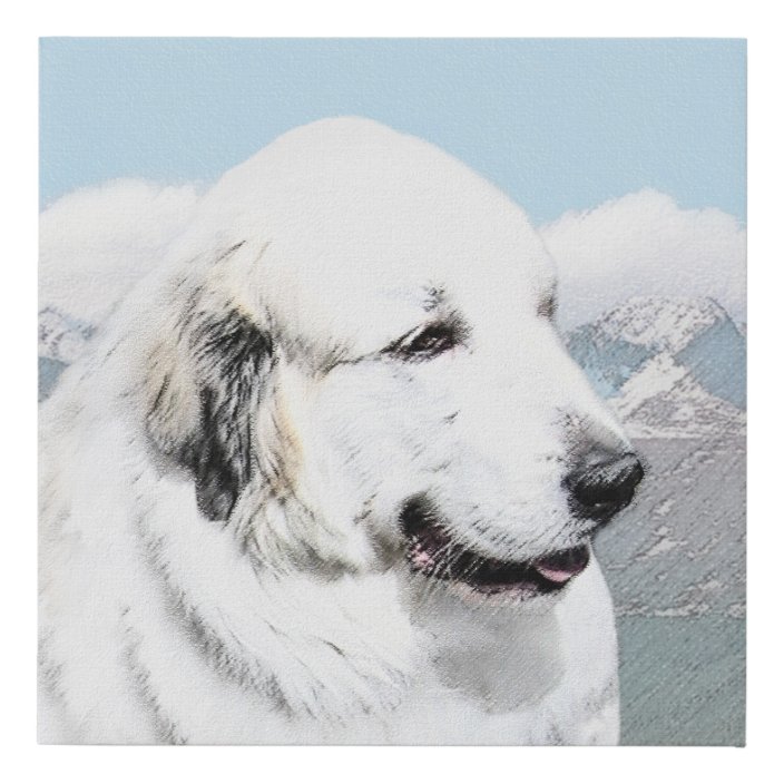 Great Pyrenees Painting - Original Dog Art Faux Canvas Print | Zazzle.com