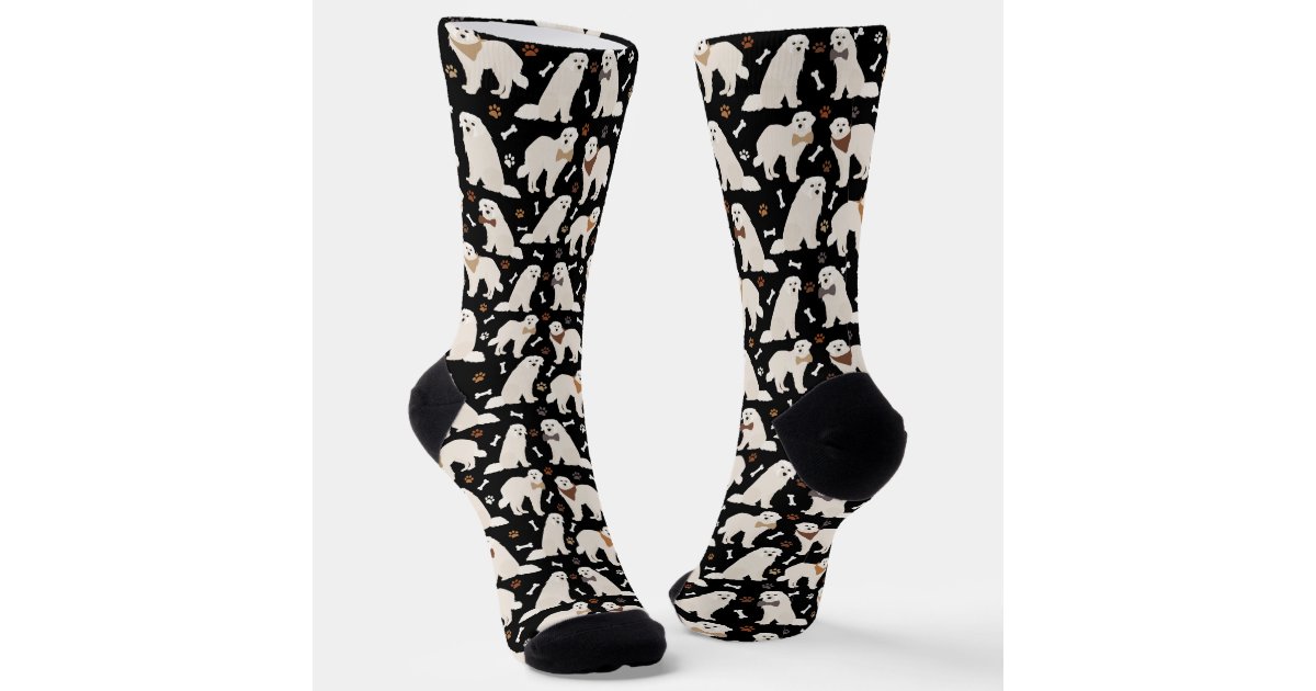 Great Pyrenees Paws and Bones Socks | Zazzle