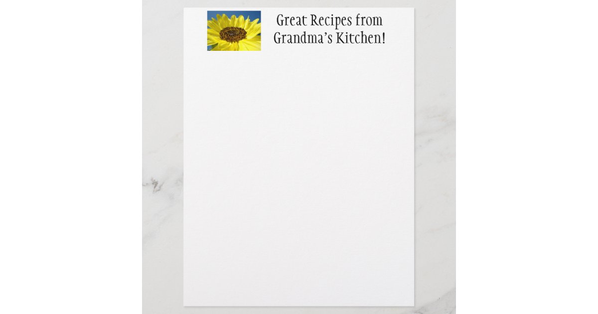 Great Recipes from Grandma's Kitchen! Letterhead | Zazzle