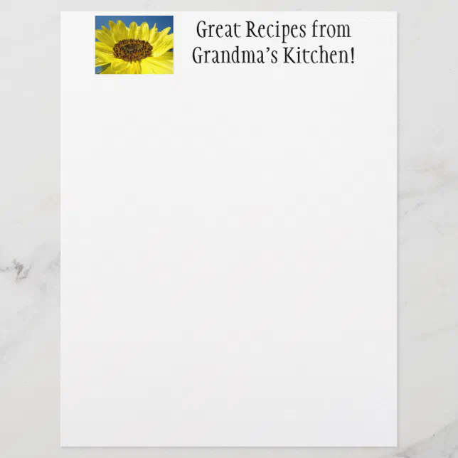 Great Recipes from Grandma's Kitchen! Letterhead | Zazzle