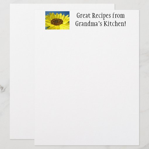 Great Recipes from Grandma's Kitchen! Letterhead | Zazzle