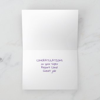 Great Report Card! Student's Congratulations Card | Zazzle