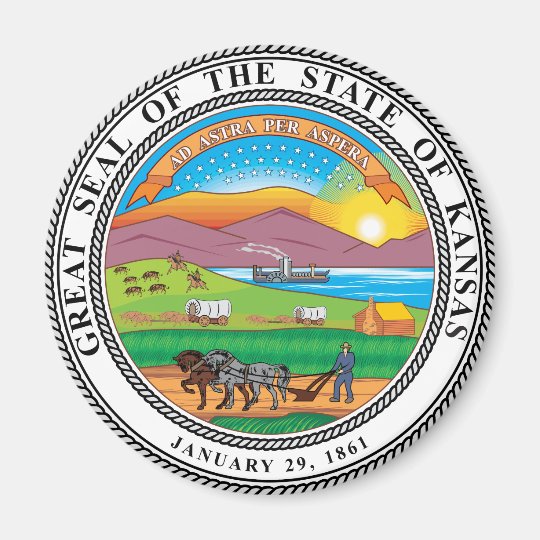 Great seal of the state of Kansas Magnet | Zazzle.com