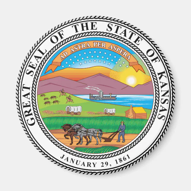 Great seal of the state of Kansas Magnet | Zazzle