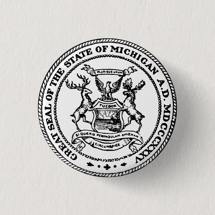 Great Seal of the State of Michigan Pinback Button | Zazzle.com