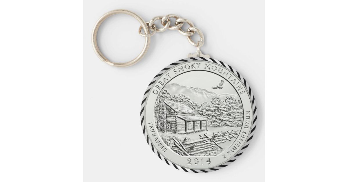 GREAT SMOKY MOUNTAINS COIN KEYCHAIN | Zazzle