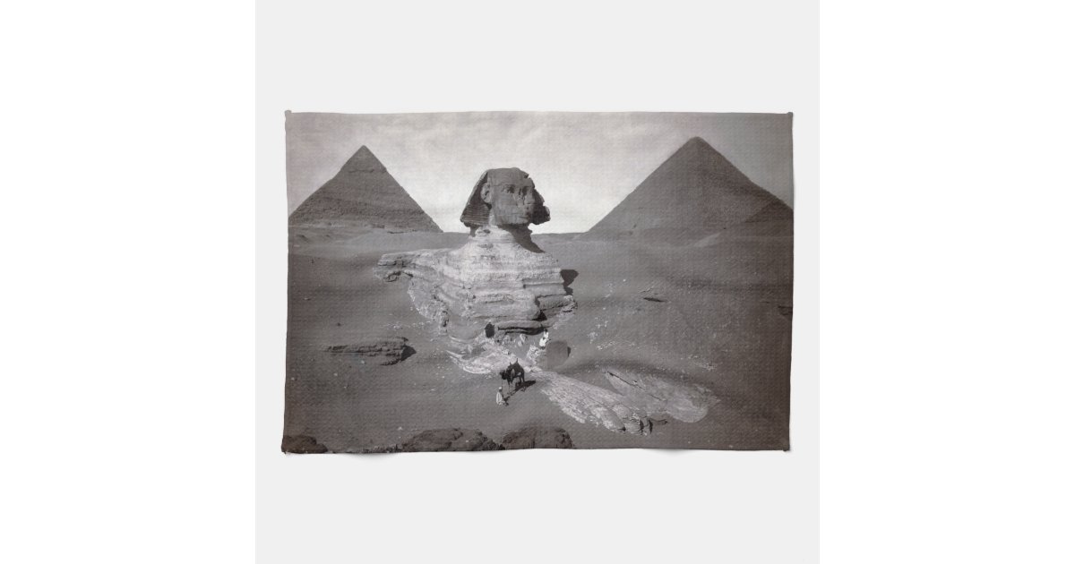 Great Sphinx & Giza Pyramids Necropolis Egypt Kitchen Towel | Zazzle