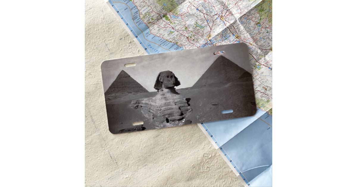 Great Sphinx & Giza Pyramids Necropolis Egypt License Plate | Zazzle
