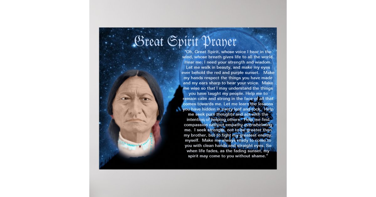 Great Spirit Prayer Poster | Zazzle