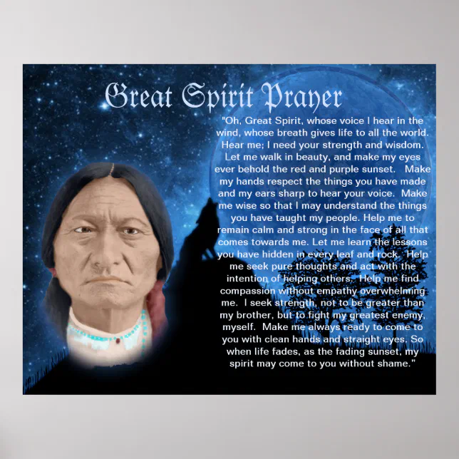 Great Spirit Prayer Poster | Zazzle