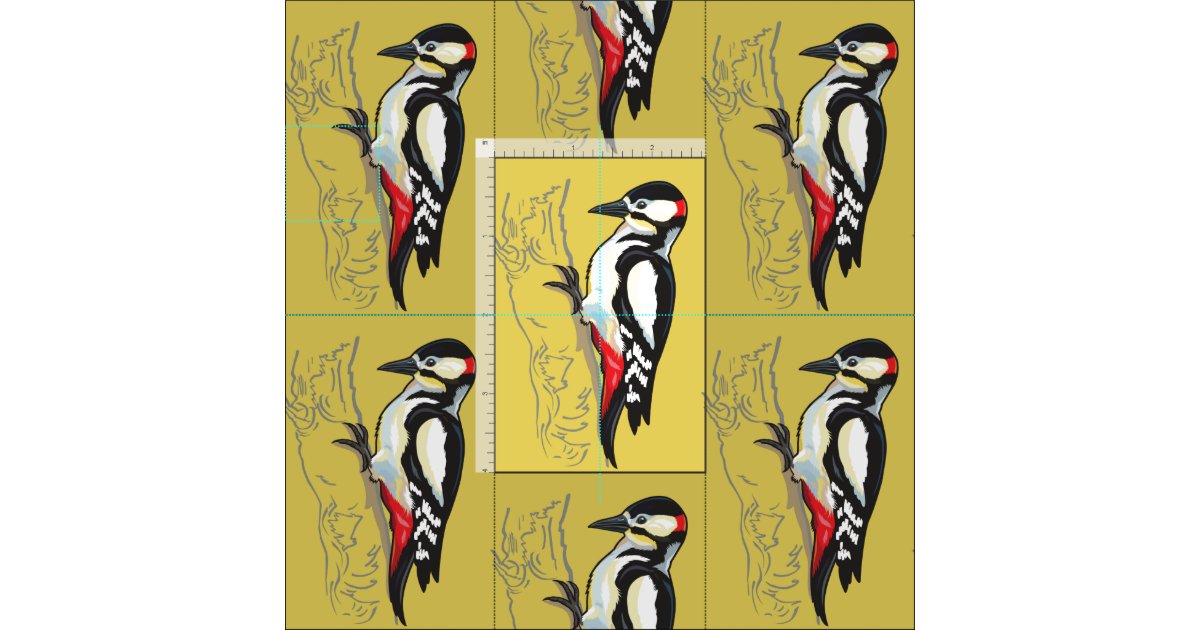 great spotted woodpecker fabric | Zazzle