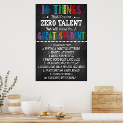 Great Student Classroom Printable Poster | Zazzle