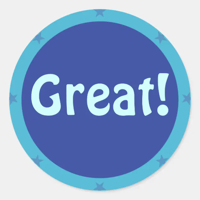 Great - Teacher Sticker Series | Zazzle