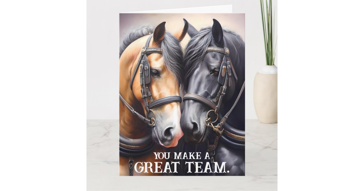 Great Team Horses Anniversary Card | Zazzle