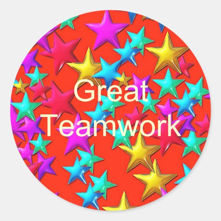 Great Teamwork Star Sticker | Zazzle