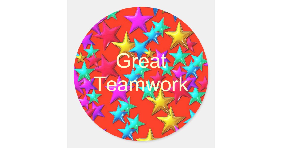 Great Teamwork Star Sticker | Zazzle.com