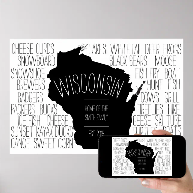 Great Things in Wisconsin Customized Name Poster | Zazzle
