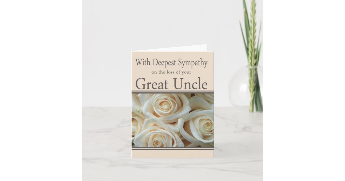 Great Uncle loss Rose sympathy Card | Zazzle