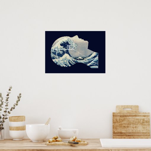 Great Wave, Hokusai Meets Fibonacci in My Head Poster | Zazzle