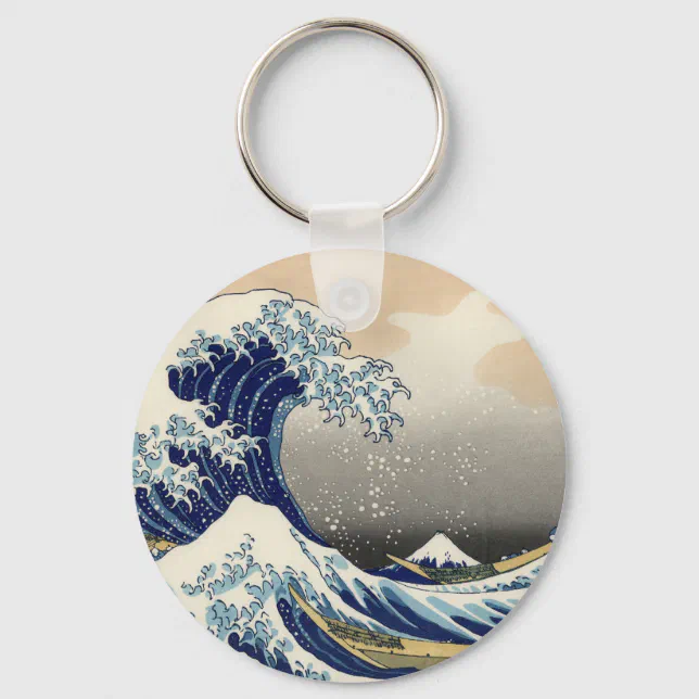 Great Wave Kanagawa Japanese Painting Keychain | Zazzle