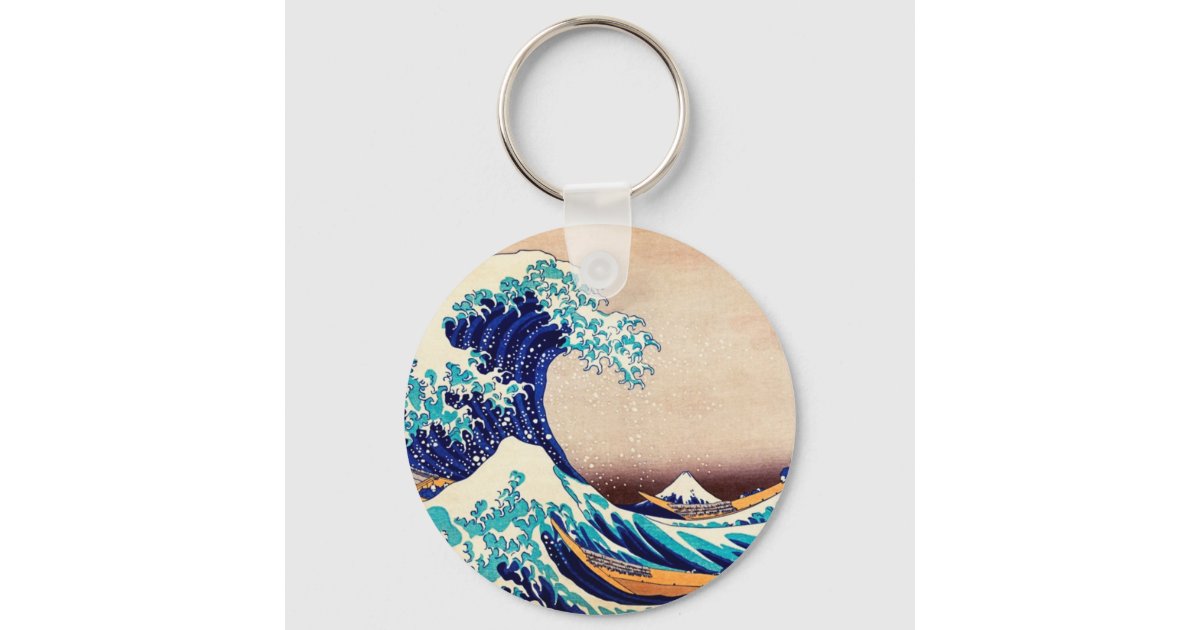 Great Wave Off Kanagawa Hokusai Japanese Vintage Keychain | Zazzle